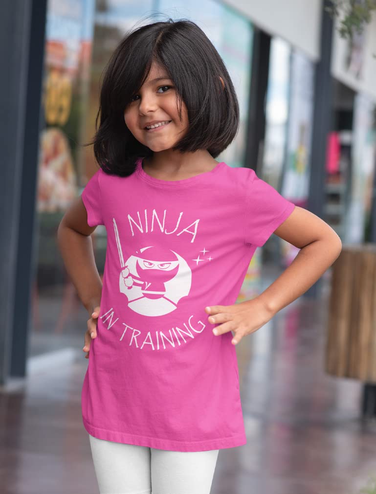 Ninja in Training Kids Shirt Novelty Gifts Cool Ninjas Boys Girls Toddler Shirts Small Pink