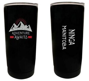 r and r imports ninga manitoba souvenir 16 oz stainless steel insulated tumbler adventure awaits design black.