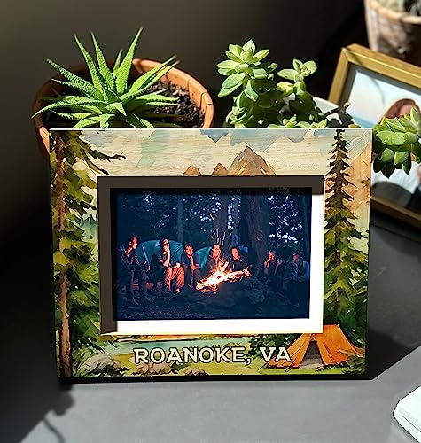 R and R Imports Ninga Manitoba Souvenir Wooden Photo Frame Camping Tent Design Vertical