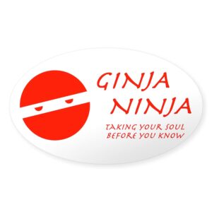 cafepress ginja ninga sticker oval car bumper sticker