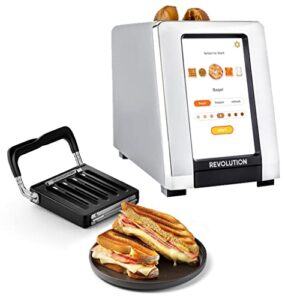 revolution r180s high-speed touchscreen toaster, 2-slice smart toaster with patented instaglo technology & revolution toastie panini press