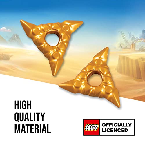 Lego Ninjago Shurikens of Ice Accessories for Kids, Plastic Cartoon Inspired Toy Replica Weapons, 6 Inch Length Each Gold