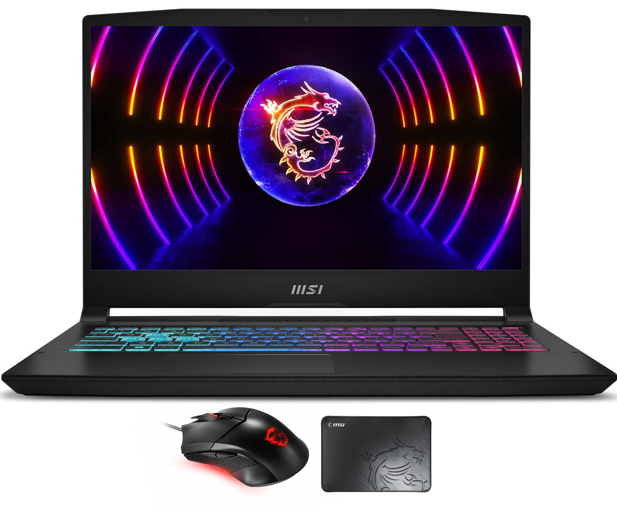 MSI Katana 15 B12VGK-082US Gaming & Entertainment Laptop (Intel i7-12650H 10-Core, 32GB DDR5 4800MHz RAM, 1TB PCIe SSD, GeForce RTX 4070, 15.6" 144Hz Win 11 Home) with Clutch GM08, Pad