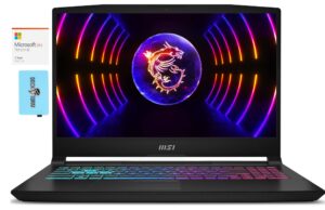 msi katana 15 b12vgk-082us gaming & entertainment laptop (intel i7-12650h 10-core, 32gb ddr5 4800mhz ram, 8tb pcie ssd, geforce rtx 4070, win 11 home) with ms 365 personal, dockztorm hub