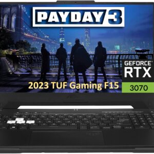 ASUS TUF F15 Gaming Laptop Dash 15.6" FHD 144Hz (Intel 12th Gen i7-12650H, 32GB DDR5 RAM, 1TB PCle SSD, Geforce RTX 3070 8GB) Thin Bezel, Thunderbolt 4, Backlit Keyboard, Win 11 Home, Off-Black