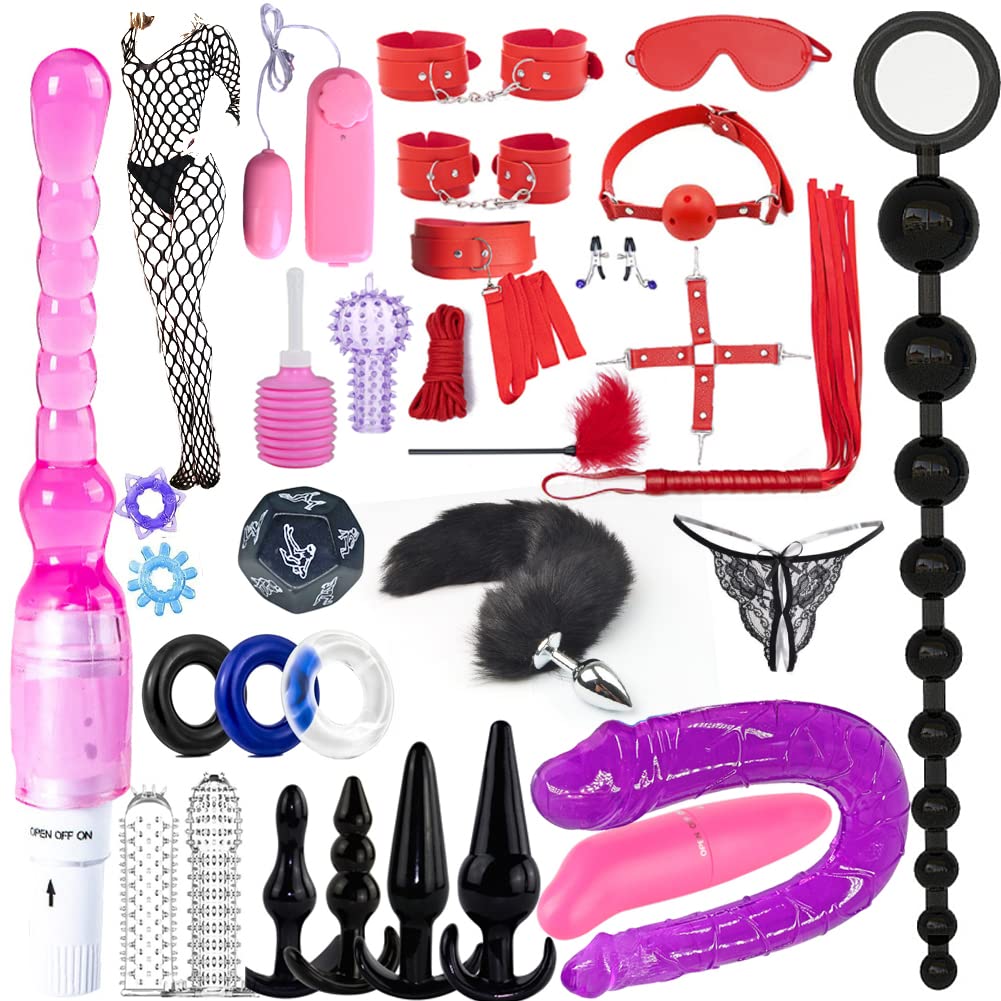 32Pcs SM Bondage Restraint Vibrator Silicone Anal Plug Dildo Sex Toys for Butt plug2