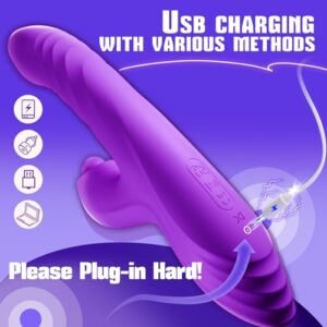 Sex Toys for Women Thrusting Dildo - Sex Toy Rabbit Vibrator with 10 Vibration 7 Thrust Mode with Licking, G Spot Clitoral Vibrators Adult Toys for Couple Adult Sex Toys & Games