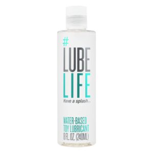 lube life water-based toy lubricant, toy-safe lube for men, women and couples, non-staining, 8 fl oz