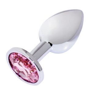 hmxpls pink jeweled beginners butt plug sex love games personal massager for women men couples lover stainless steel anal plug sm anal stimulation toy, 50g