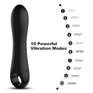 Mini Bullet Vibrators Adult Sex Toys for Woman - NSBAN G Spot Dildo Vibrator for Female Clitoral Stimulation with 10 Vibrating Modes, Clit Clitoris Stimulator for Woman & Couple Sex Pleasure(Black)