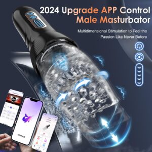 Automatic Male Masturbator Sex Toys, Uoffile Male Sex Toy with 5 Thrusting & Rotating & 10 Vibrating Modes, Adult Toys Men Masturbation Machine Electric Pocket Pussy Male Stroker Sex Toys for Men