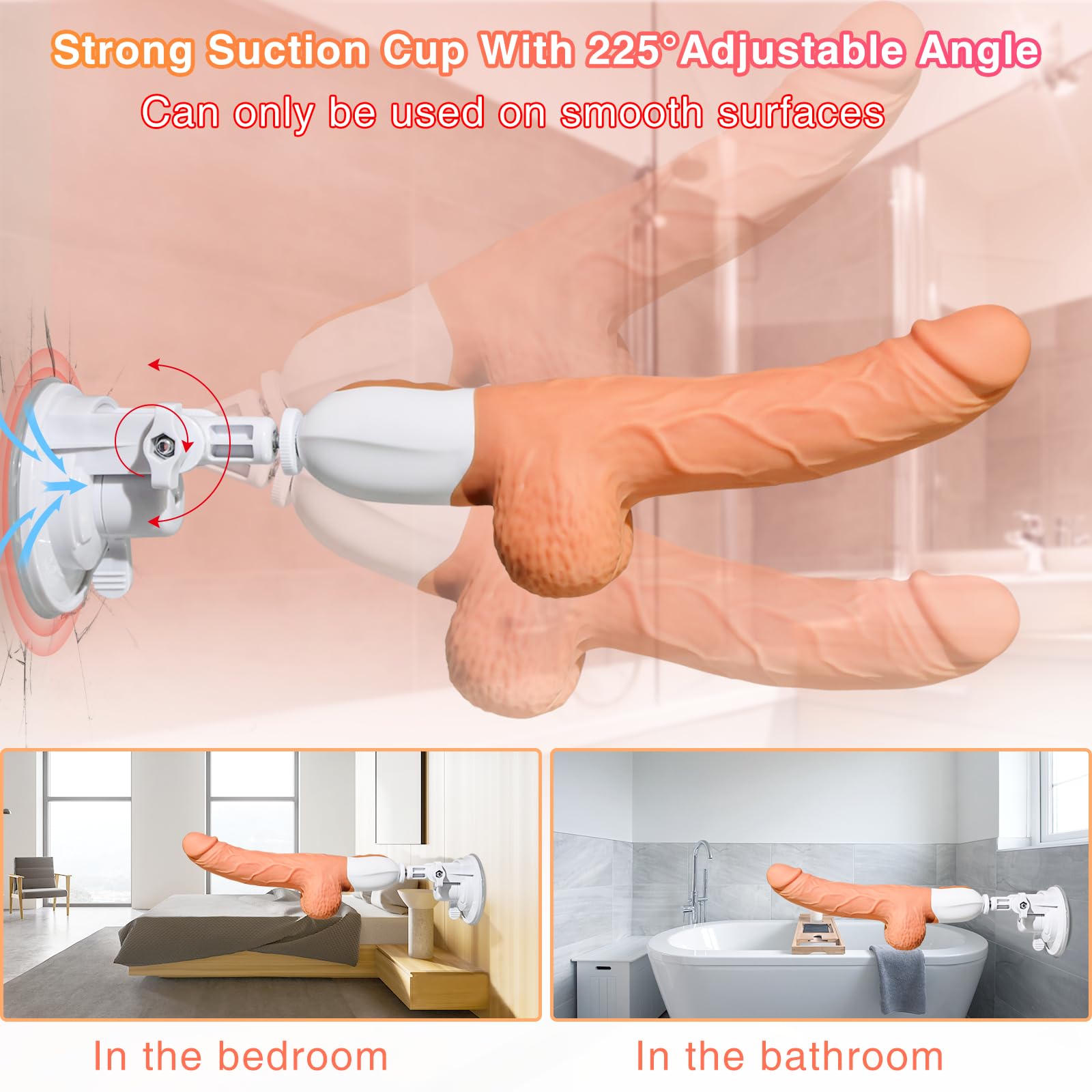 Sex Machine Thrusting Realistic Dildo for Women with 10 Vibrating & Thrusting Modes for G Spot Clitoral Anal Stimulation, Remote Control Silicone Vibrator, Adult Sex Toy (Flesh)