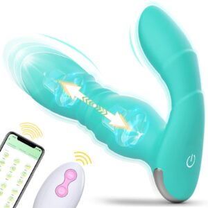 adult sex toys for women pleasure - wearable vibrating panties with app＆remote control vibrators 9 powerful thrusting vibrations toy couples products ultra quiet (green)