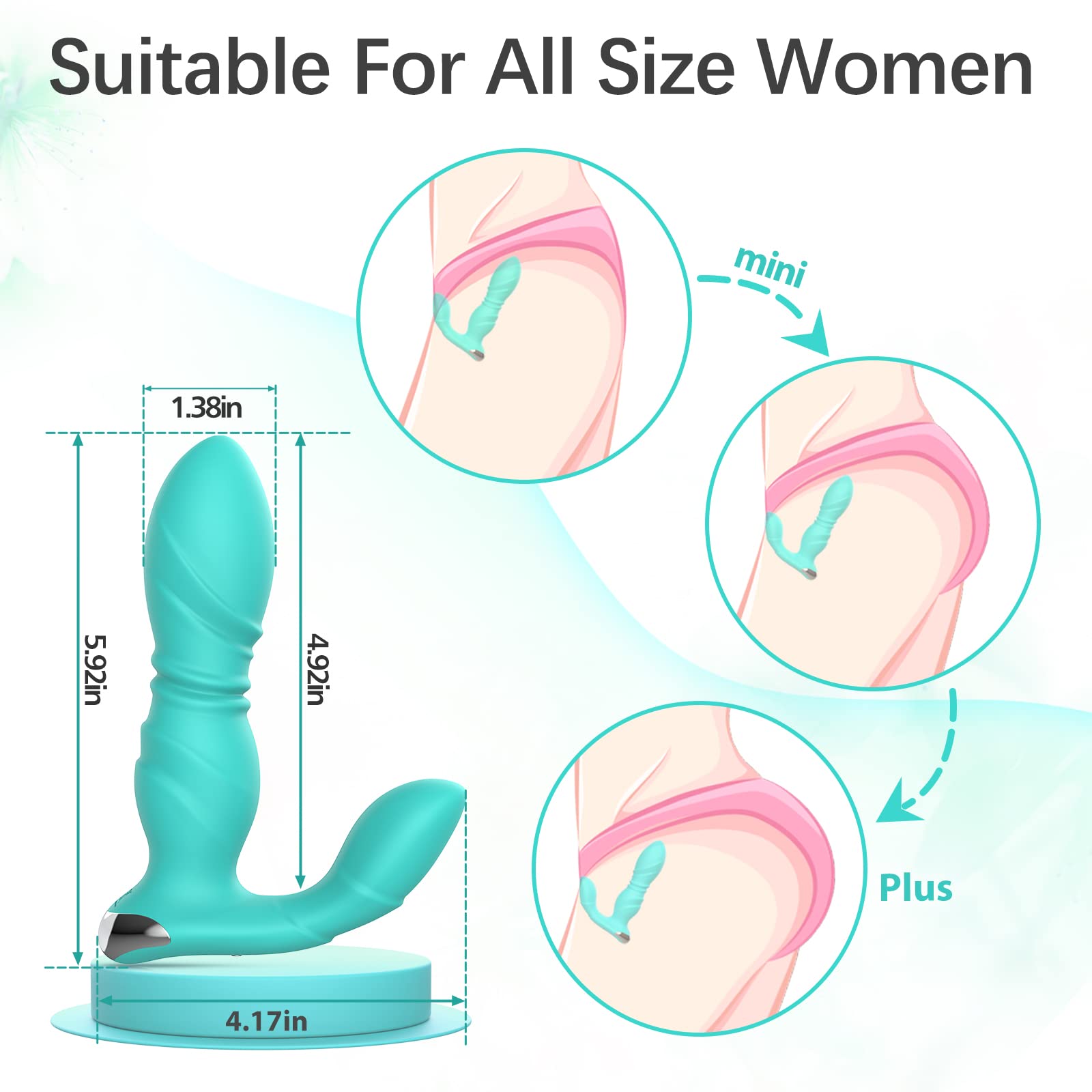 Adult Sex Toys for Women Pleasure - Wearable Vibrating Panties with App＆Remote Control Vibrators 9 Powerful Thrusting Vibrations Toy Couples Products Ultra Quiet (Green)