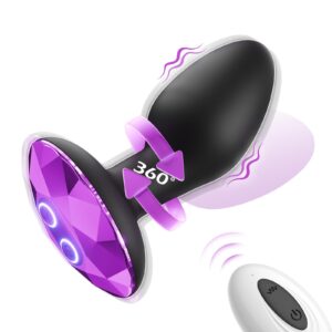 zqadzy anal plug adult sex toy with 10 rotating & vibration settings, couple sex toys anal vibrator, vibrating butt plug sex toys for men female sex toys prostate massager, adult sex toys & games