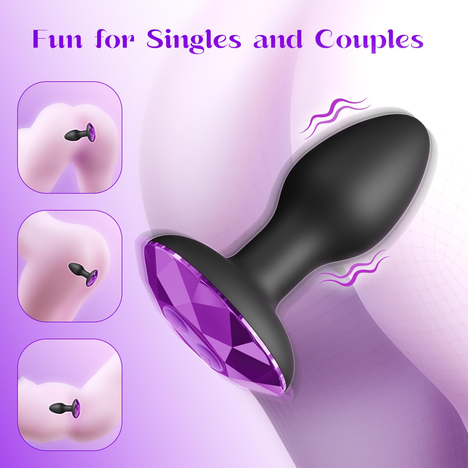 ZQADZY Anal Plug Adult Sex Toy with 10 Rotating & Vibration Settings, Couple Sex Toys Anal Vibrator, Vibrating Butt Plug Sex Toys for Men Female Sex Toys Prostate Massager, Adult Sex Toys & Games