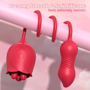 Sex Toys Rose Dildo Vibrator - Rose Sex Toy Thrusting Dildos, Fondling Vibrators Adult Toys, Female Vibrator Clitoris Stimulator, Couples Sexual Pleasure Stimulation Device, Consoladores Vibradores