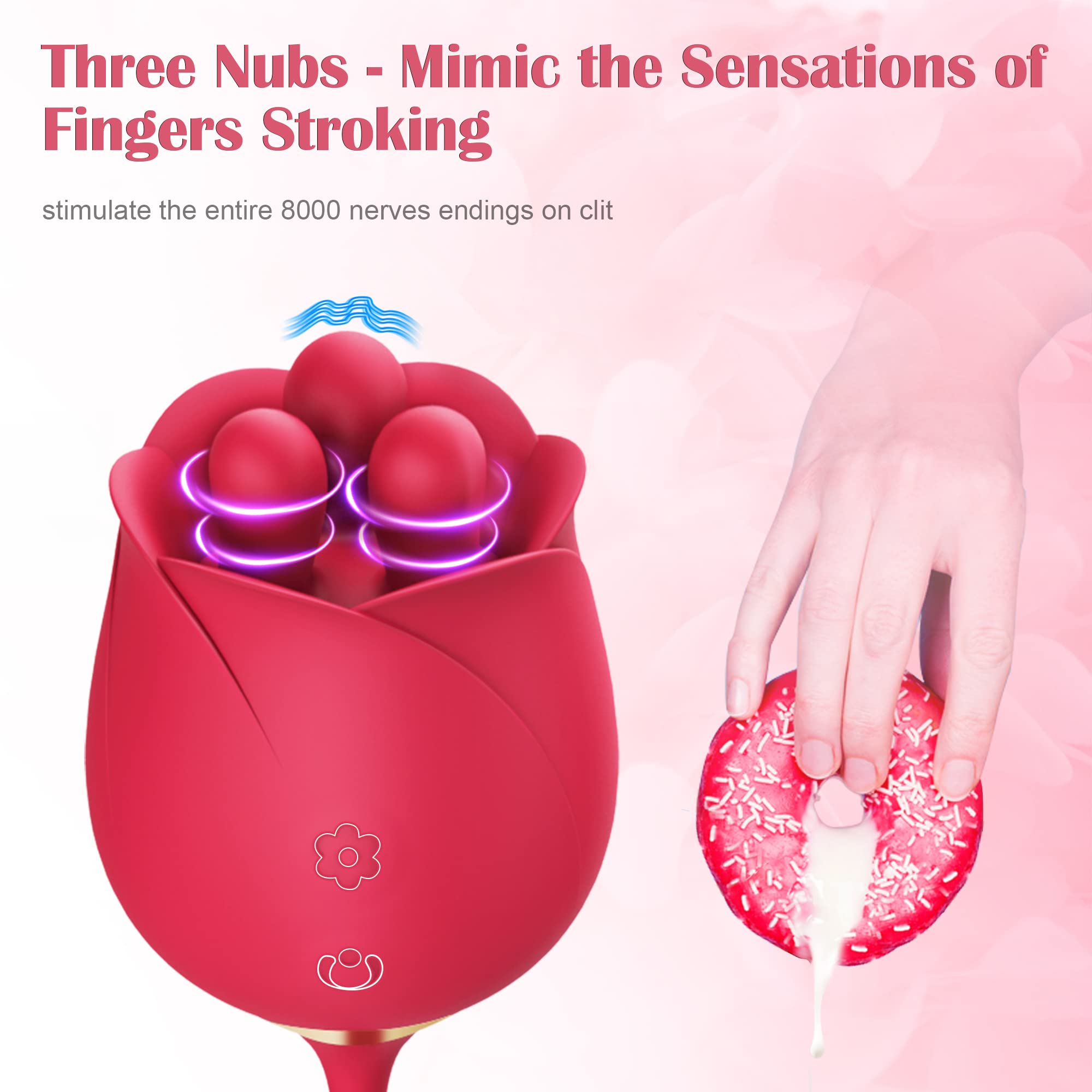 Sex Toys Rose Dildo Vibrator - Rose Sex Toy Thrusting Dildos, Fondling Vibrators Adult Toys, Female Vibrator Clitoris Stimulator, Couples Sexual Pleasure Stimulation Device, Consoladores Vibradores