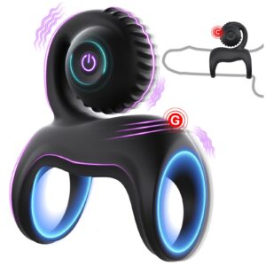 vibrating cock ring with snail vibe clitoral stimulator, pleasure penis ring sleeve vibrator couples adult sex toys for men women, male couple sex toy, cock rings vibrators for men erection sex