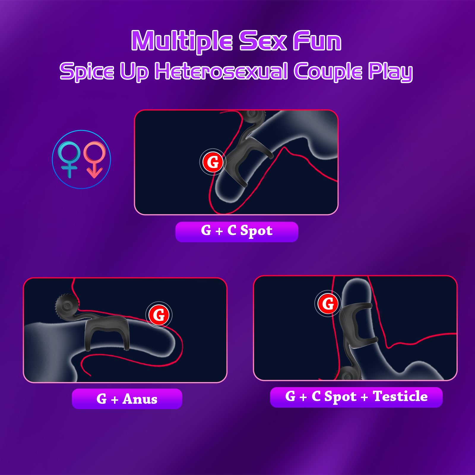 Vibrating Cock Ring with Snail Vibe Clitoral Stimulator, Pleasure Penis Ring Sleeve Vibrator Couples Adult Sex Toys for Men Women, Male Couple Sex Toy, Cock Rings Vibrators for Men Erection Sex