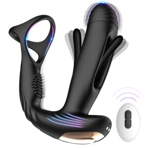 prostate massager vibrator with 10 flapping & vibration settings, remote control anal plug anal vibrator sex toys for men, anal sex toys vibrators with penis ring adult toys, sex toy adult sex toys