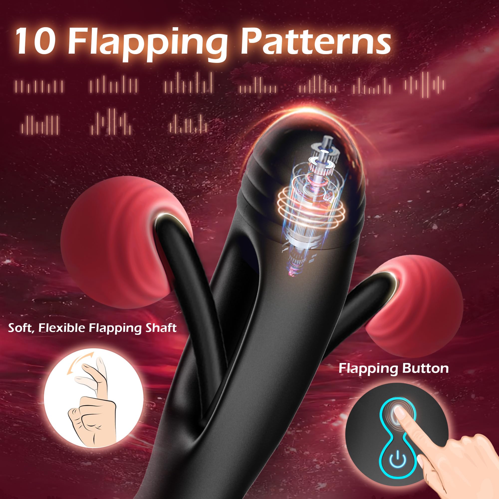 Prostate Massager Vibrator with 10 Flapping & Vibration Settings, Remote Control Anal Plug Anal Vibrator Sex Toys for Men, Anal Sex Toys Vibrators with Penis Ring Adult Toys, Sex Toy Adult Sex Toys