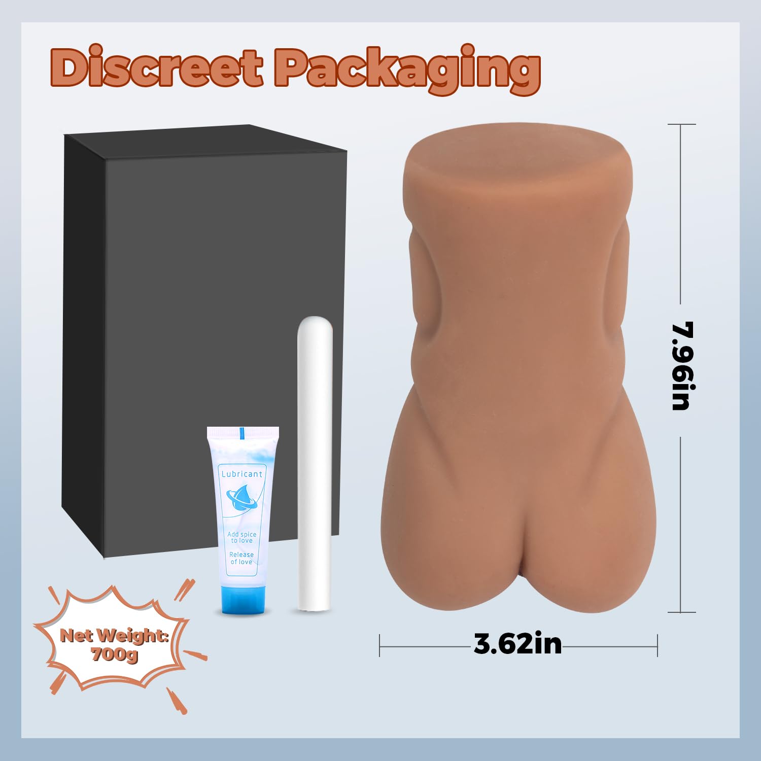 Male Sex Toys Sex Dolls - 2 in 1 Male Masturbators Adult Toys with Realistic Vagina & Tight Anus, Plump and Soft Fleshy Male Stroker, Pocket Pussy Adult Sex Toys for Men (Brown)