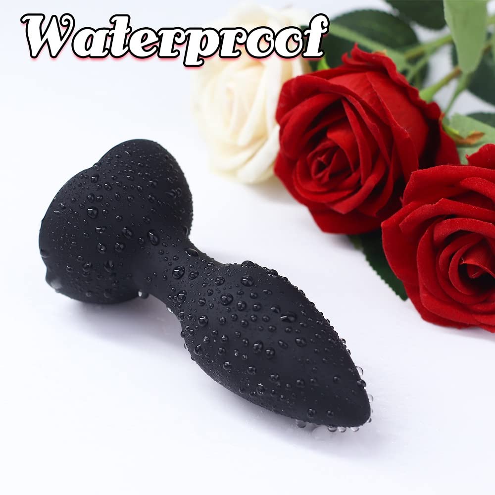 Sex Toys Vibrating Anal Plug - Anal Sex Toys Prostate Massager, Remote Control Anal Butt with 10 Modes & Rose Base, Waterproof Silicone Rose Adult Sex Toys & Games(Black)