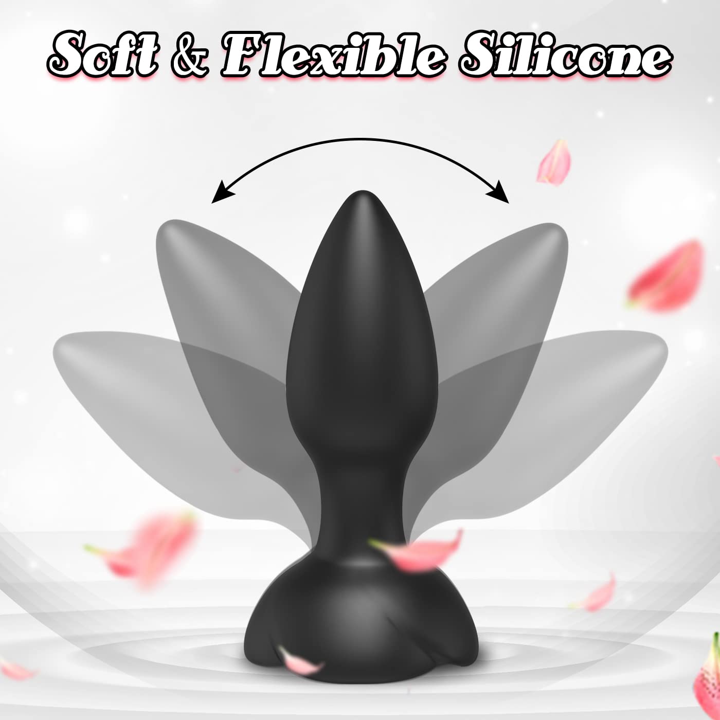 Sex Toys Vibrating Anal Plug - Anal Sex Toys Prostate Massager, Remote Control Anal Butt with 10 Modes & Rose Base, Waterproof Silicone Rose Adult Sex Toys & Games(Black)