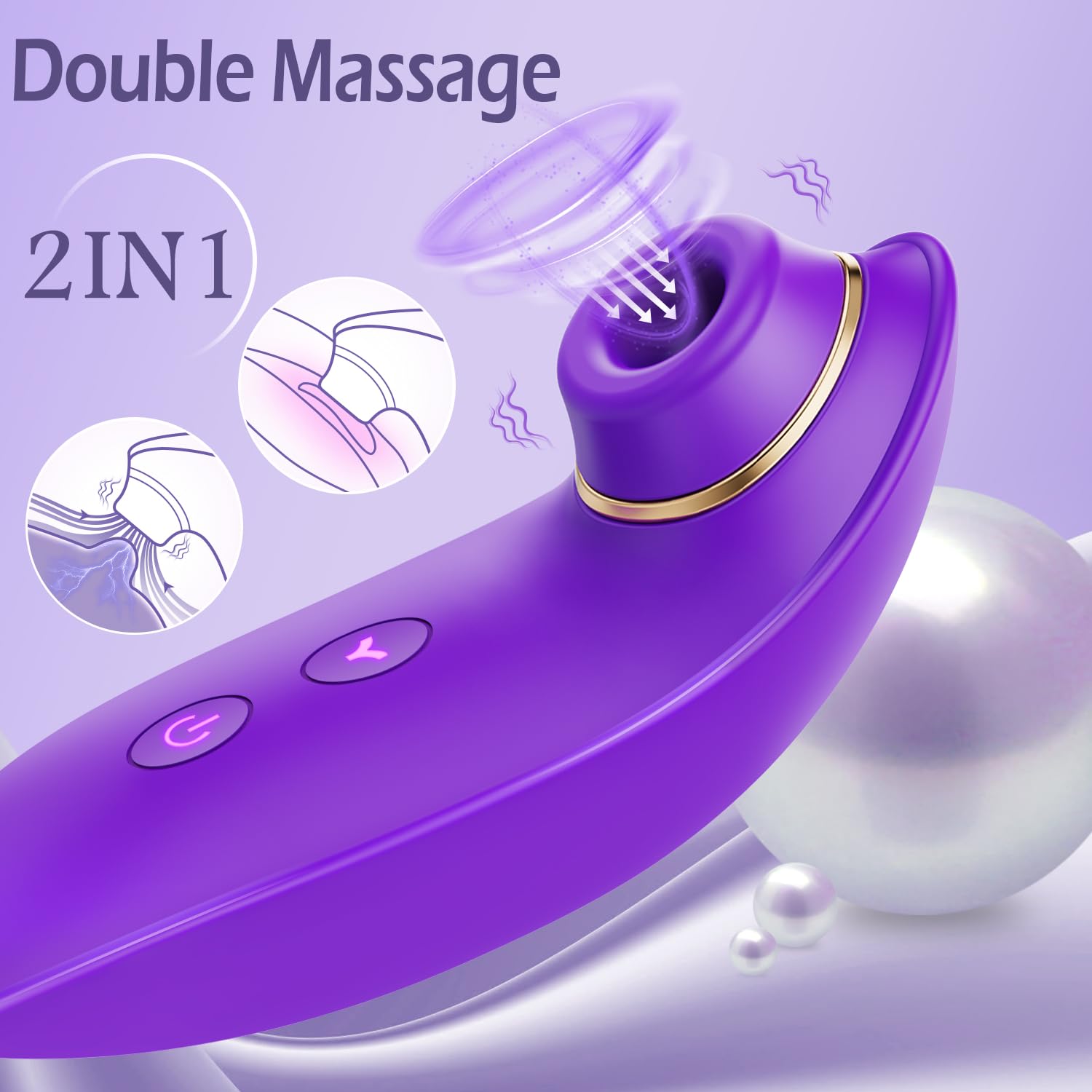 Adult Sex Toys Dildo Sucking Vibrator - 2 in 1 Clitoris Stimulator with 9 Sucking & Vibrating Modes for Women Clitoral Nipple, Waterproof Rose Sex Toys Sucker Sex Machine for Female Couples Pleasure