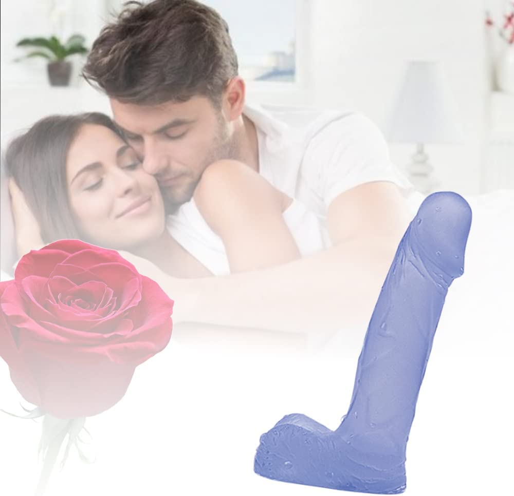 4 Inch Silicone Realistic Mini Dildo,Beginner Anal Plug,Soft Dildo with Curved Shaft and Balls,Sex Toy Women Men Couples.Experience Multi-Purpose Mini Style (Blue)