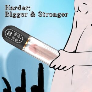 Penis Pump Penis Enlarger Extender with Lube,3 in 1 Men's Vibrator,Electric Penis Vacuum Pump with 12 Smart Training Modes,Penis Sleeve Male Masturbator Sex Toys for Men Bigger Stronger