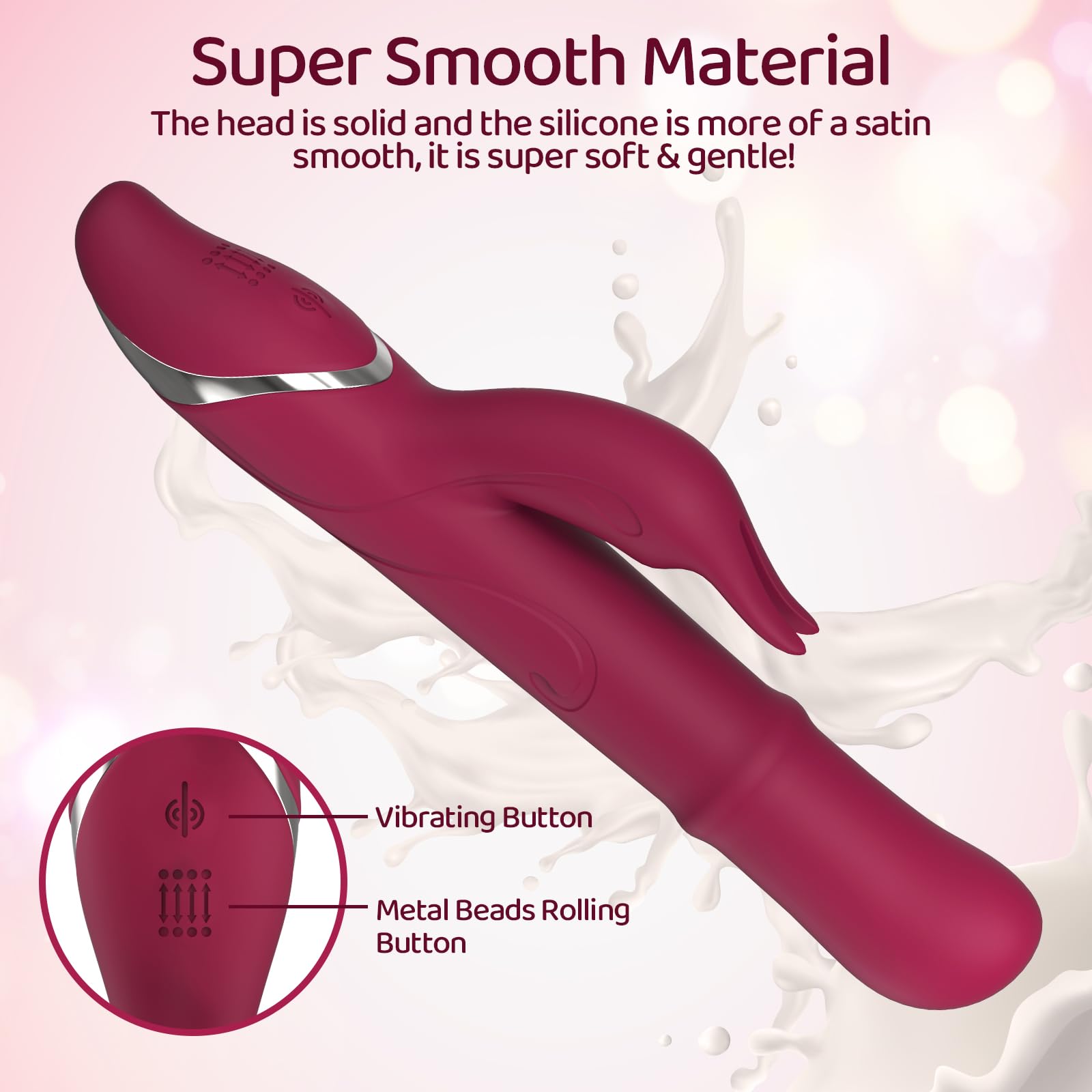 Vibrator Dildo Women Sex Toys, G Spot Rabbit Vibrator with 7 Rotating Ring & 7 Vibrating Modes, Waterproof Rechargeable Vibrater Dildos with Clitoral Stimulation, Adult Sex Toys for Women or Couple