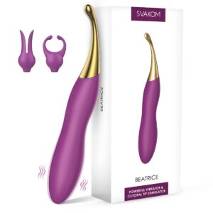 clitoral vibrator sex toys for women - svakom female squirting vibrators clit g-spot dildo nipple stimulator- high frequency personal massager wand adult sensory toy 2 silicone heads