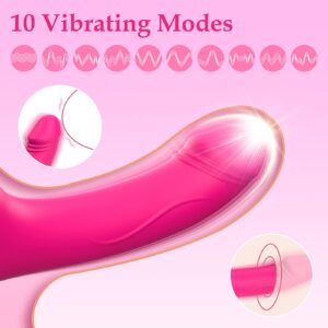 Strapless Strap-On G-Spot Dildo Vibrator with 10 Modes & Remote Control, Dreamyslut Anti-Slip Silicone Realistic Double-Ended Vibrating Butt Plug, Adult Anal Sex Toys for Women Lesbians Couples