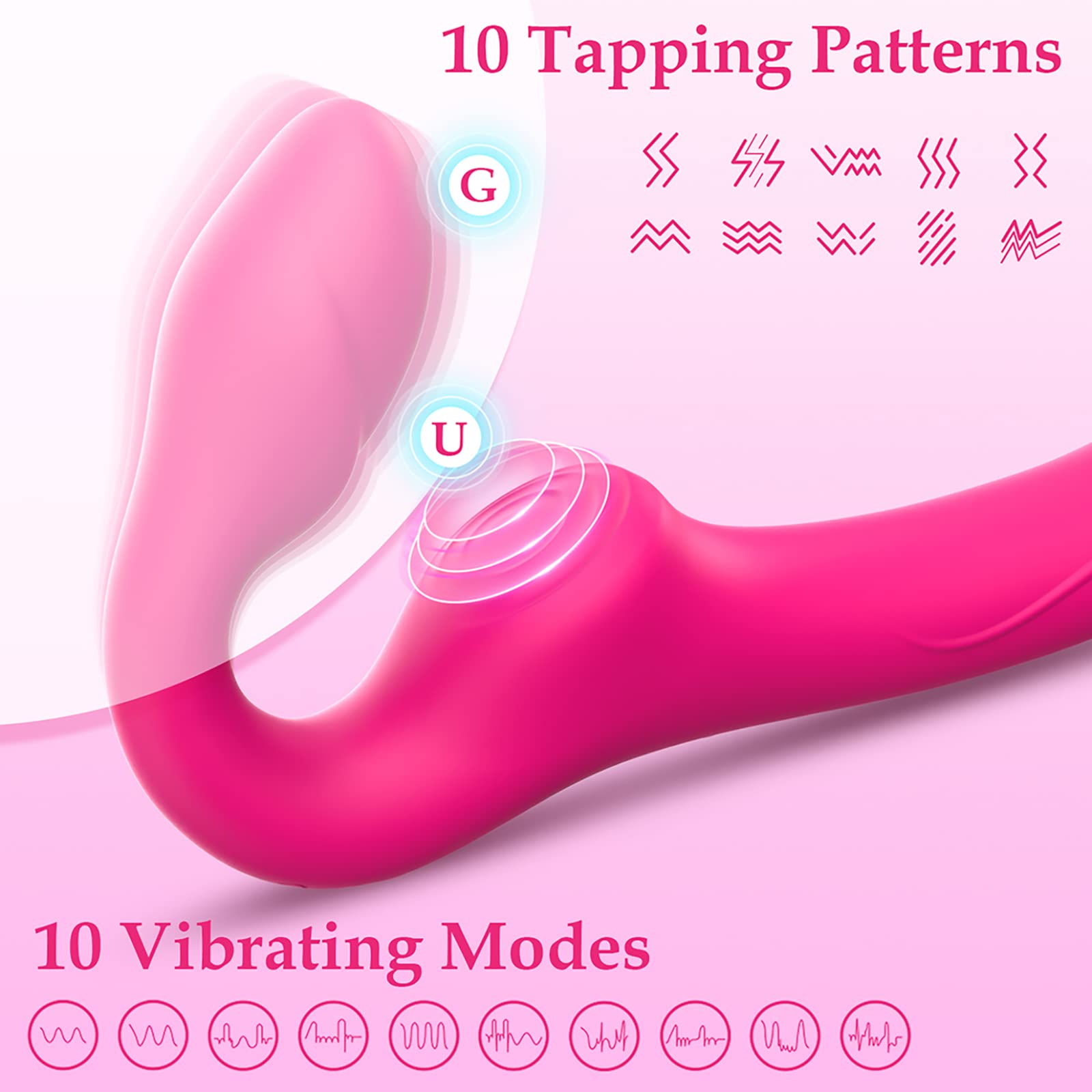 Strapless Strap-On G-Spot Dildo Vibrator with 10 Modes & Remote Control, Dreamyslut Anti-Slip Silicone Realistic Double-Ended Vibrating Butt Plug, Adult Anal Sex Toys for Women Lesbians Couples