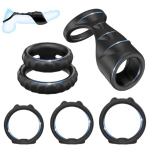 penis rings set,cook rings for men erection sex toy with 7 different sizes silicone adult sex toys cockring couple sex toys enhancing couples pleasure sex toy kit