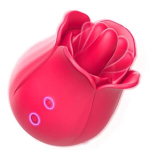 Rose Toy Vibrator for Women, Visetoyz Tongue Licking Mini Clitoral Vibrator Stimulator with 9 Vibrating Pleasure for Clitoris & Nipple Stimulation, Adult Sex Toys & Games for Women Couples