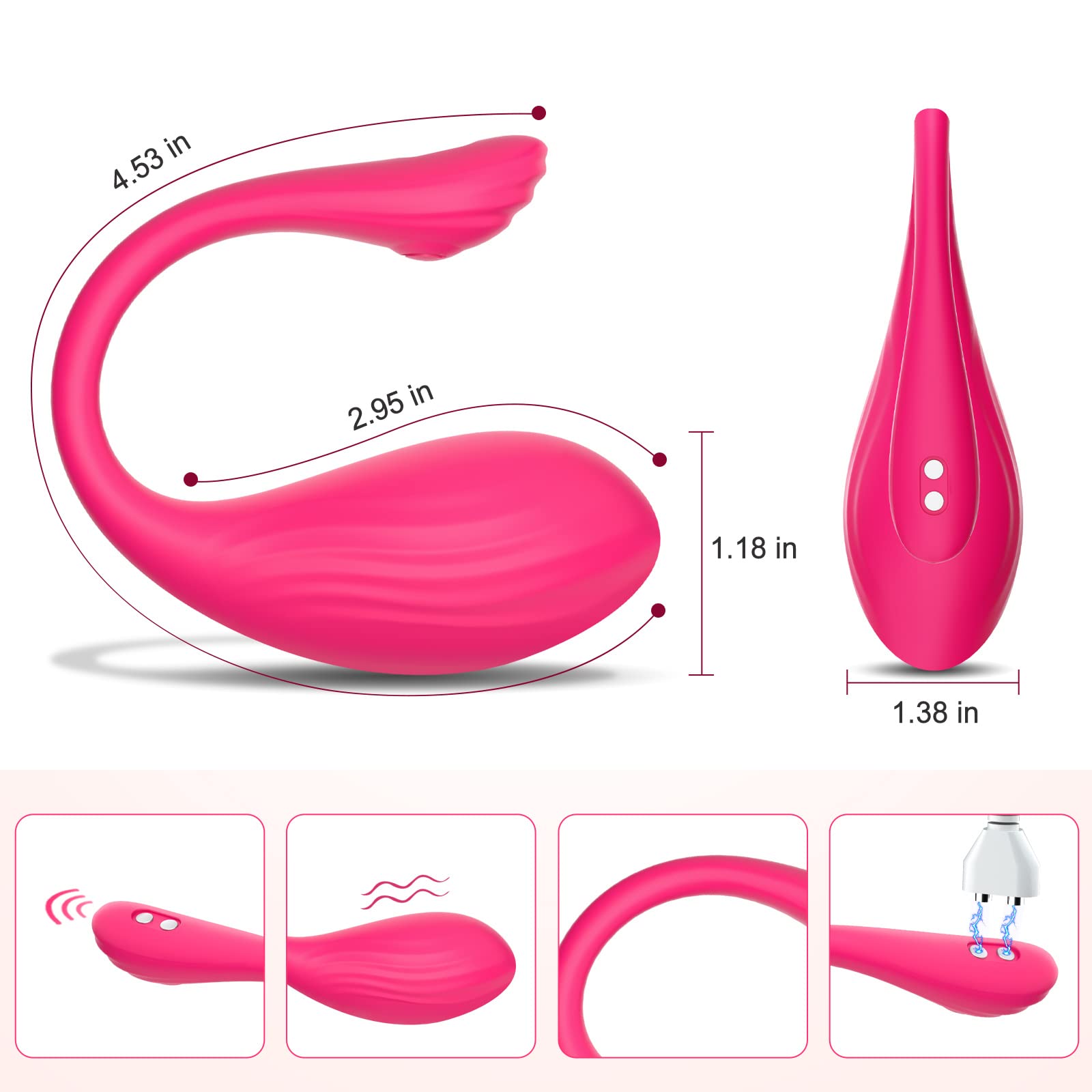 Bullet Vibrator Adult Sex Toys, Wearable Panty Vagina Stimulator Mini Egg Vibrator with APP Remote Control Vibrating Ball G Spot Clitoral Anal Toys for Couple (Pink)