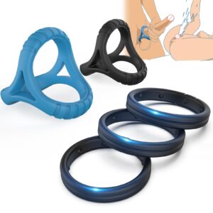 xinbale silicone penis rings set sex toys for men，5 different sizes cock rings for erection enhancing, long lasting stronger men sex toy, strechy adult toys for couples pleasure