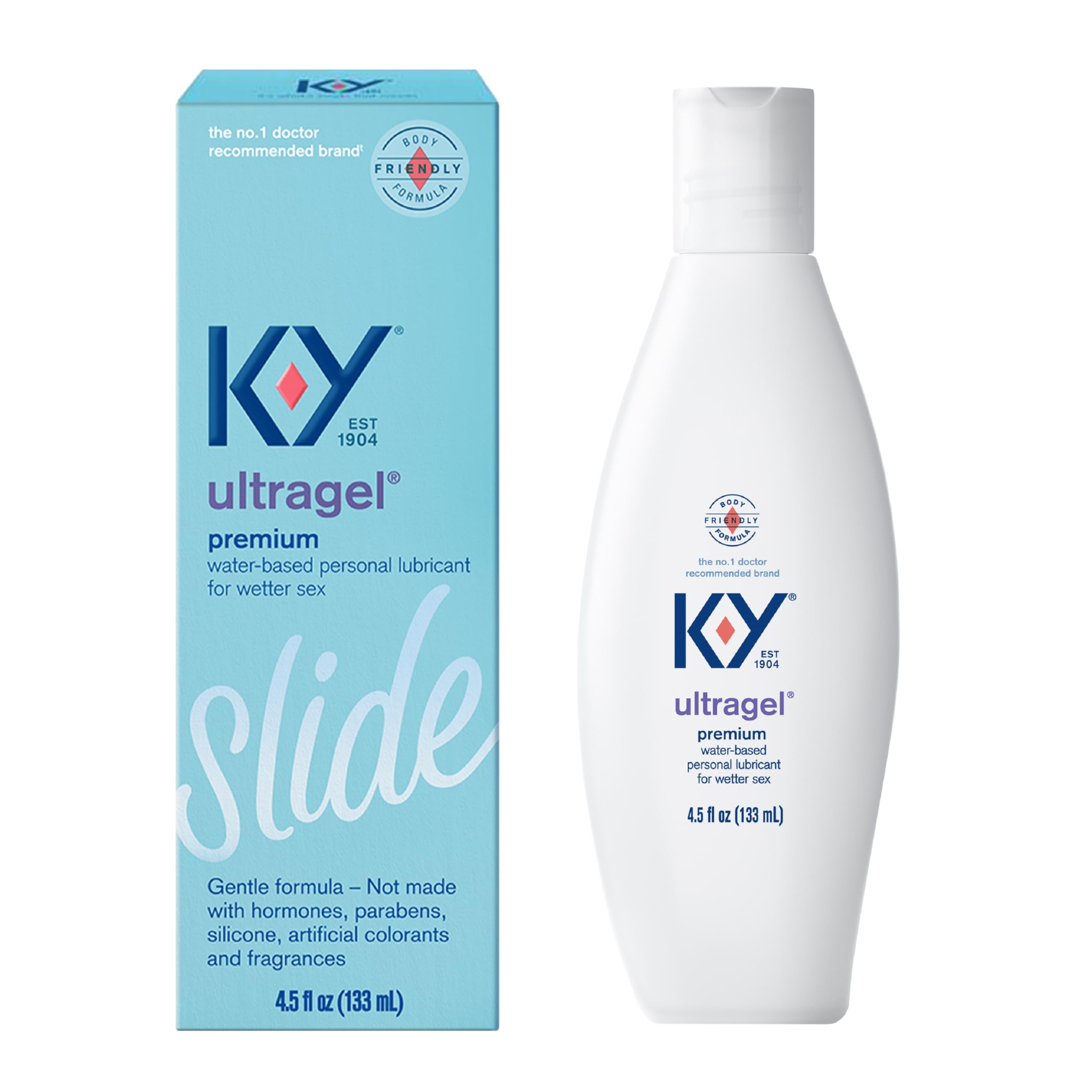 K-Y Ultragel Water Based Personal Lubricant, pH Balanced Lube, Paraben Free, Non-Sticky, Non-Staining, 4.5 fl oz