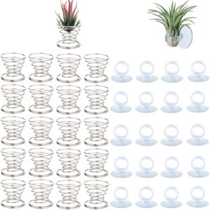 40 pack air plant stand holder tillandsia airplant container with suction cup tabletop planter display racks for hanging tillandsia house plants