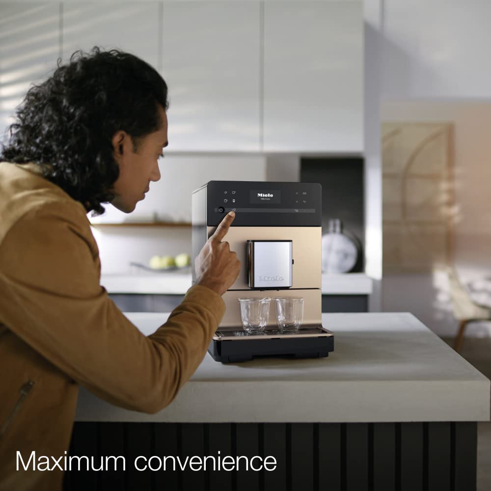 Miele CM 5510 Silence Automatic Coffee Machine - With OneTouch for Two, AromaticSystem, coffee pot, individual profile settings, cleaning programs and more, in Rose Gold Pearl Finish