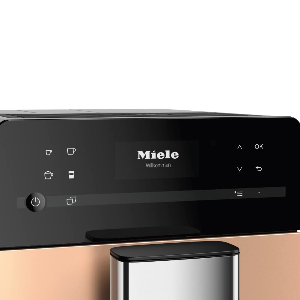 Miele CM 5510 Silence Automatic Coffee Machine - With OneTouch for Two, AromaticSystem, coffee pot, individual profile settings, cleaning programs and more, in Rose Gold Pearl Finish