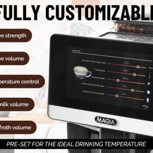 Zulay Magia Super Automatic Coffee Espresso Machine with Grinder, Easy To Use 7” Touch Screen and 1 Gallon Cold Brew Coffee Maker with EXTRA-THICK Glass Carafe & Stainless Steel Mesh Filter