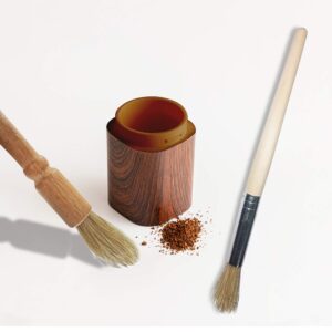 3pcs/Set 2 PCS Coffee Grinder Cleaning Brush with Coffee Scoop Clip Wood Handle Natural Espresso Grinder Brush Espresso Machine Cleaner for Bean Grain Coffee Tool