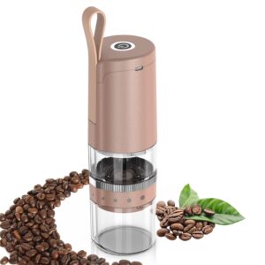 tastli coffee grinder, electric portable coffee bean grinder, adjustable burr mill with 5 precise grind setting for drip espresso pourover and more (golden)