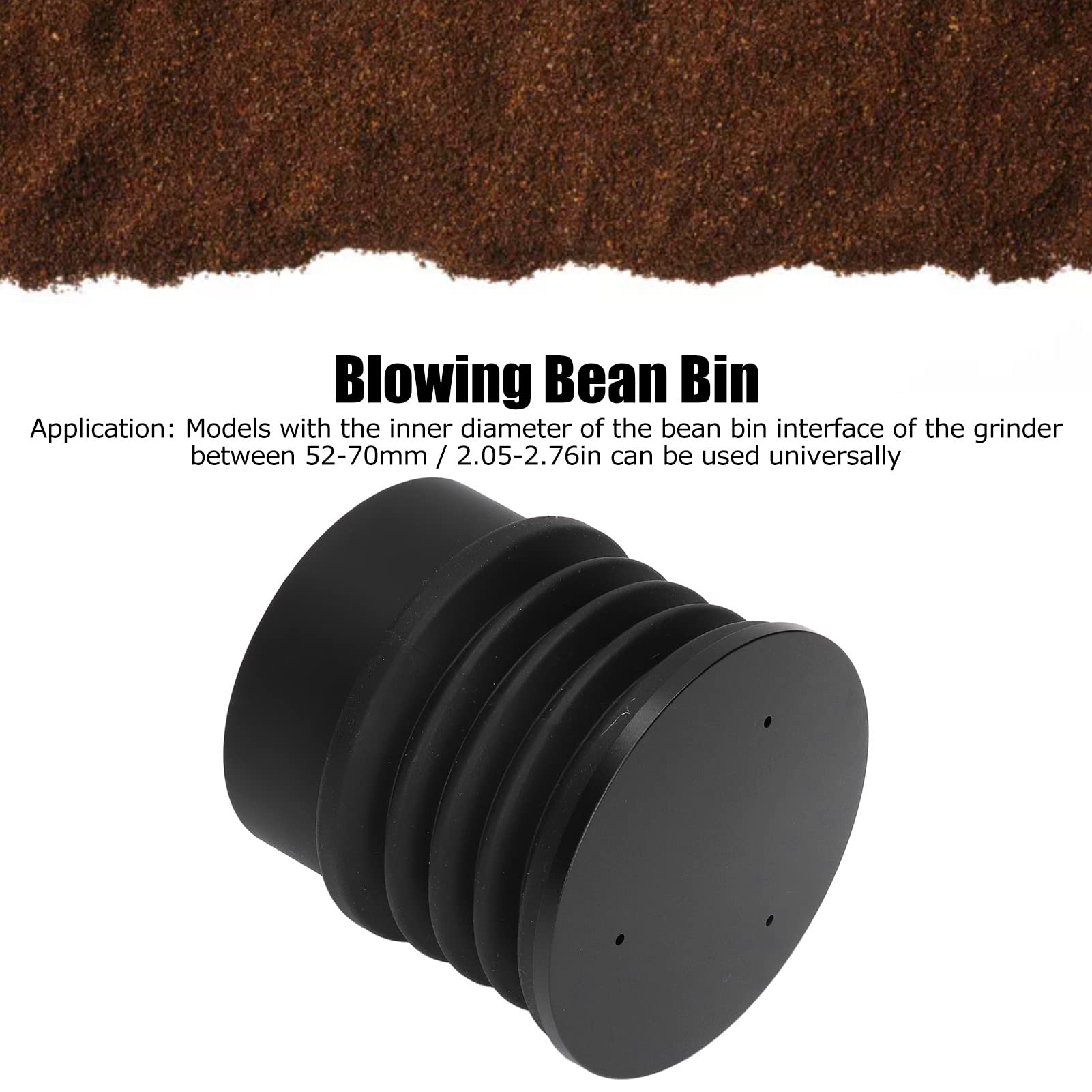 Junlucki Grinder Blowing Bean Bin, Silicone Coffee Grinder Blowing Tool Hand Pressure Powder Blowing Bean Bin Grinder Bean Funnel Universal Coffee Grinder Cleaning Tool for 52‑70MM Grinder