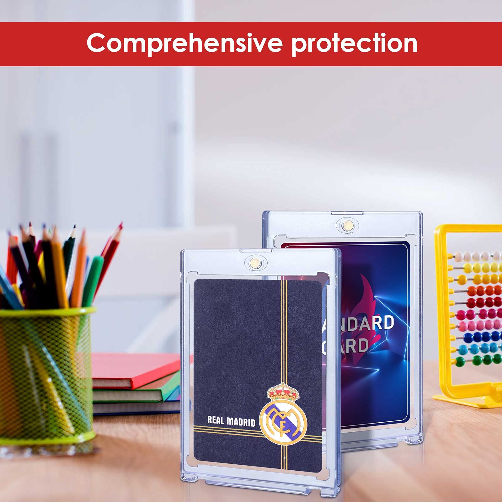 5 ct Magnetic Card Holders for Trading Cards, 35 pt Hard Cards Sleeves Case fit for MTG Cards, YUGIOH Cards, Standard Cards, Sports Cards, Baseball Cards Toploaders