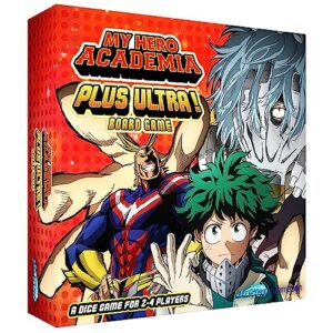 my hero academia plus ultra board , strategy game for adults & teens | ages 14+ | 2-4 players | average playtime 30 minutes | made by jasco games